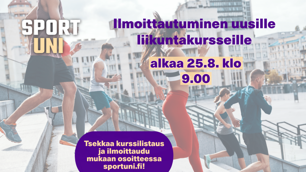 Kurssi-ilmoittautuminen alkaa maanantaina 25.8. klo 9.00! | SportUni ...