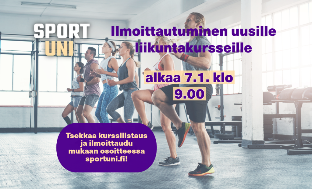 Kurssi-ilmoittautuminen alkaa keskiviikkona 7.1. klo 9.00! | SportUni ...