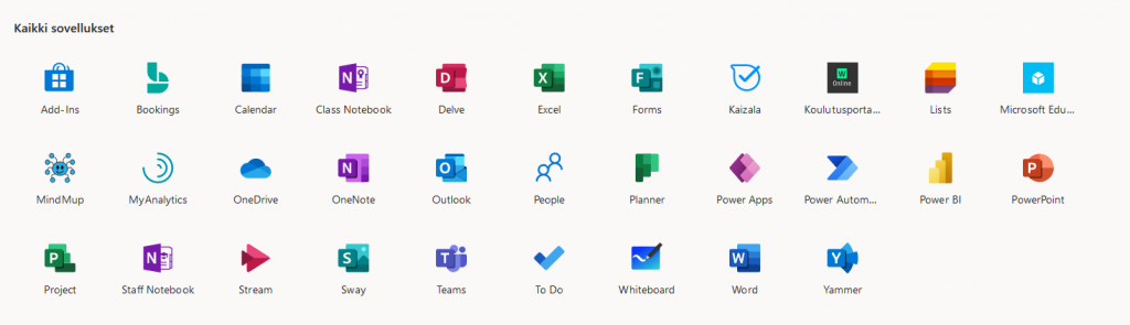 The app launcher provides quick access to O365 tools | Digital toolkit ...