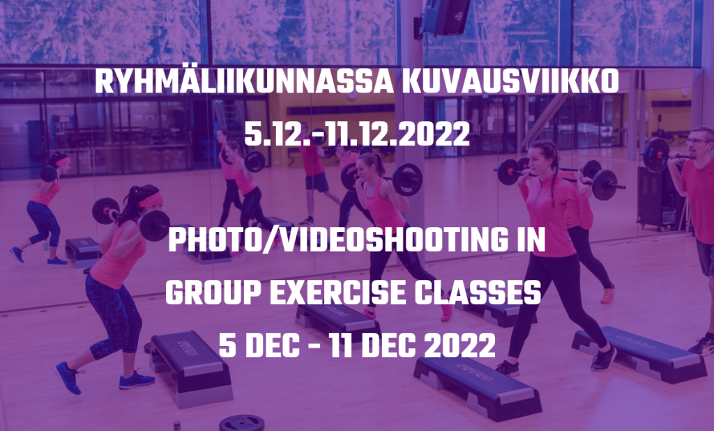 Photo/videoshooting in GX classes on 5 Dec - 11 Dec | SportUni ...